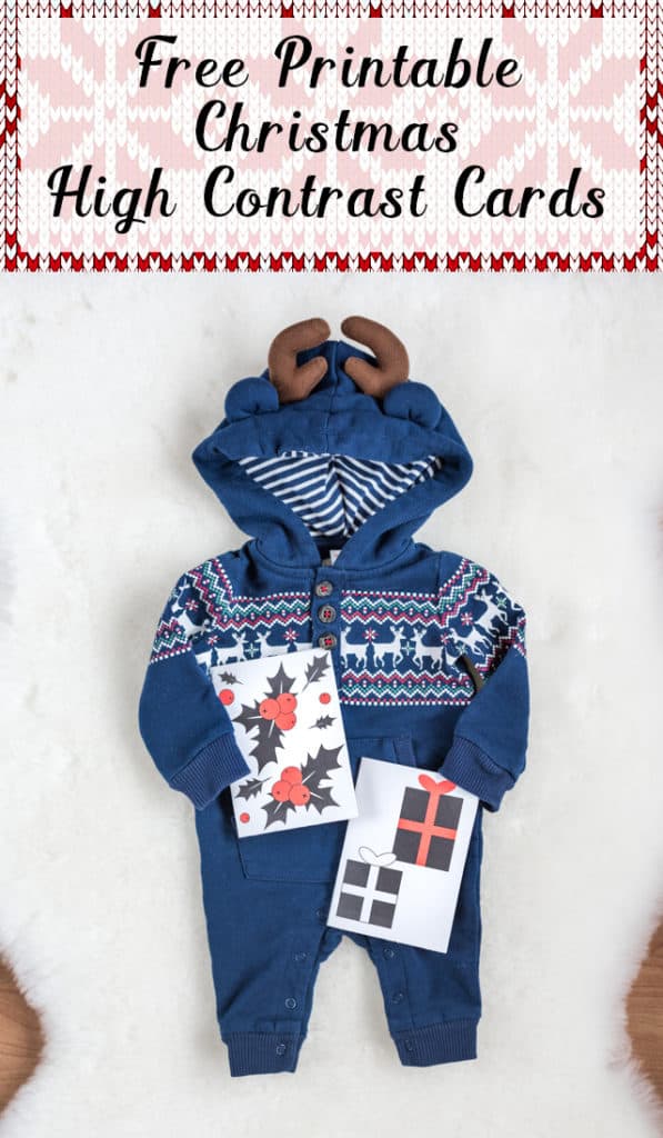 Free Printable Christmas High Contrast Cards for Babies - The Artisan Life