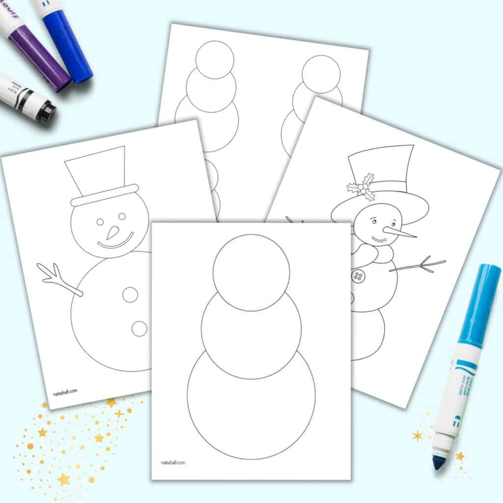 Free Printable Snowman Coloring Pages - The Artisan Life