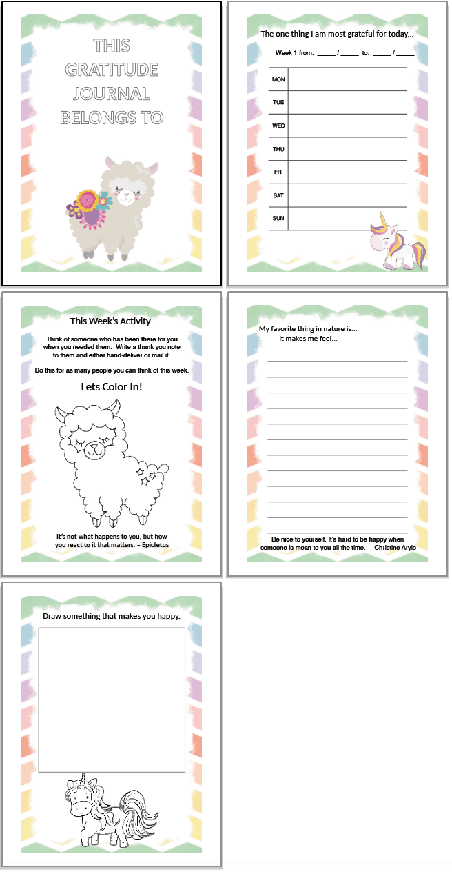 Printable Gratitude Journal for Kids (to help your child develop an ...