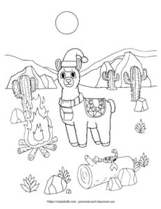 Ridiculously Cute Llama Coloring Pages (for kids & teens) - The Artisan ...