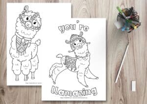 Ridiculously Cute Llama Coloring Pages (for kids & teens) - The Artisan ...