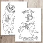 Ridiculously Cute Llama Coloring Pages (for kids & teens) - The Artisan ...