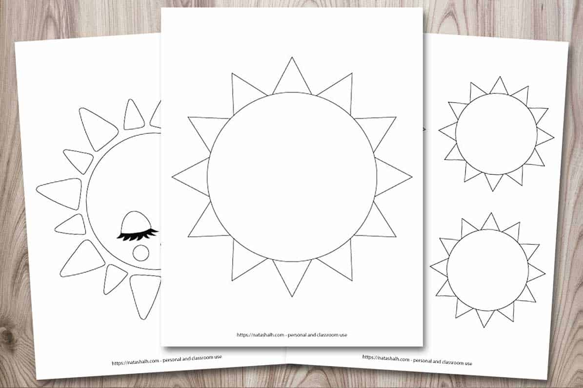 9 Free Printable Sun Templates - The Artisan Life