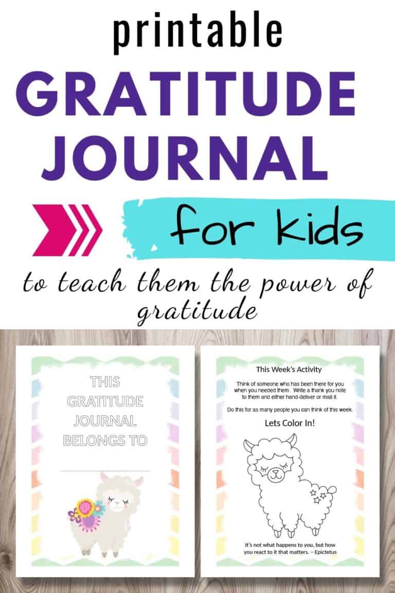 Printable Gratitude Journal for Kids (to help your child develop an ...