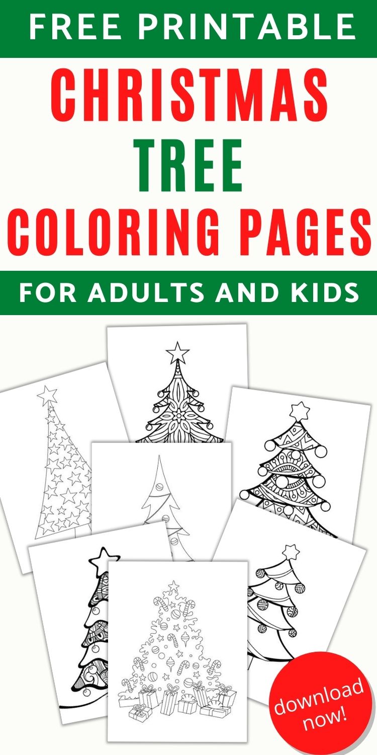 Free Printable Christmas Tree Coloring Pages - The Artisan Life