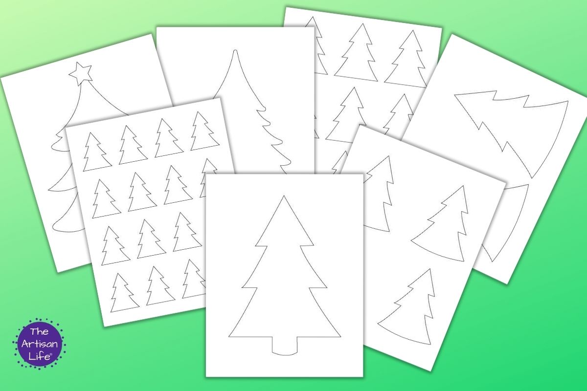 Free Printable Christmas Tree Outline Templates from 2" - 10"!