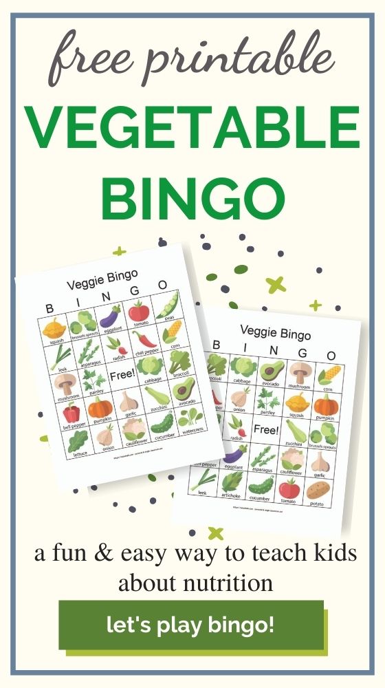 Free Printable Vegetable Bingo An Easy Way To Teach Food Groups
