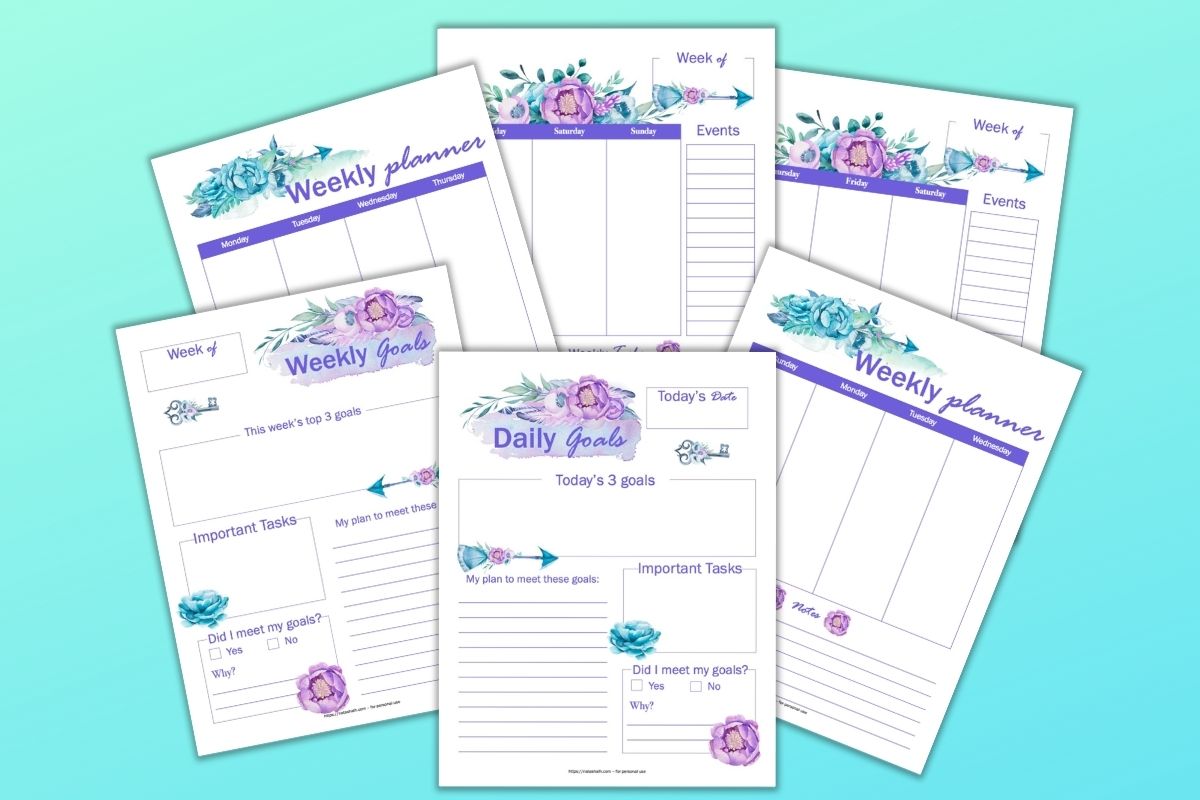 Free Printable Floral Weekly Planner Inserts The Artisan Life