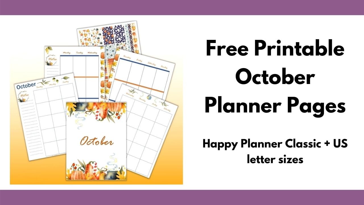 Watercolor Halloween Printable Planner Pages for October - The Artisan Life