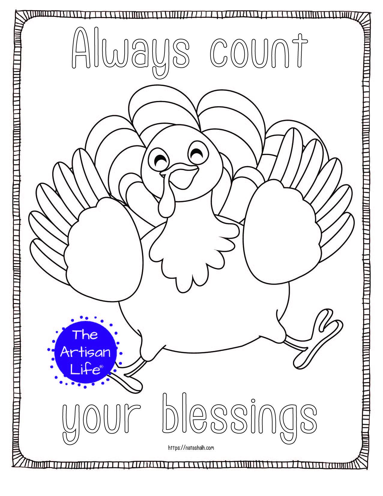 Count Your Blessings Coloring Page Sketch Coloring Page