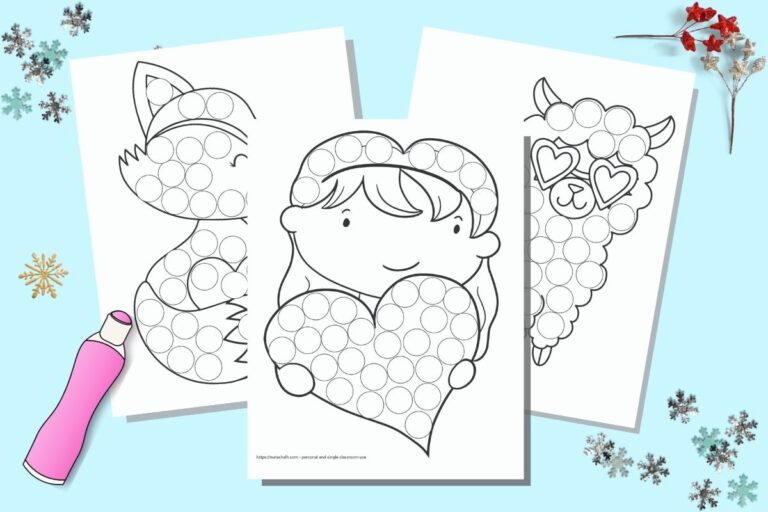 Free Printable Valentine's Day Do a Dot Marker Coloring Pages - The ...