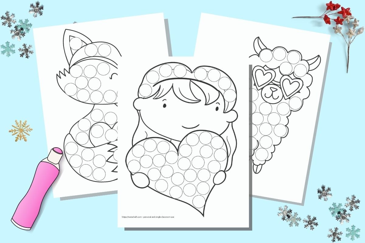 Free Printable Valentine's Day Do a Dot Marker Coloring Pages - The ...