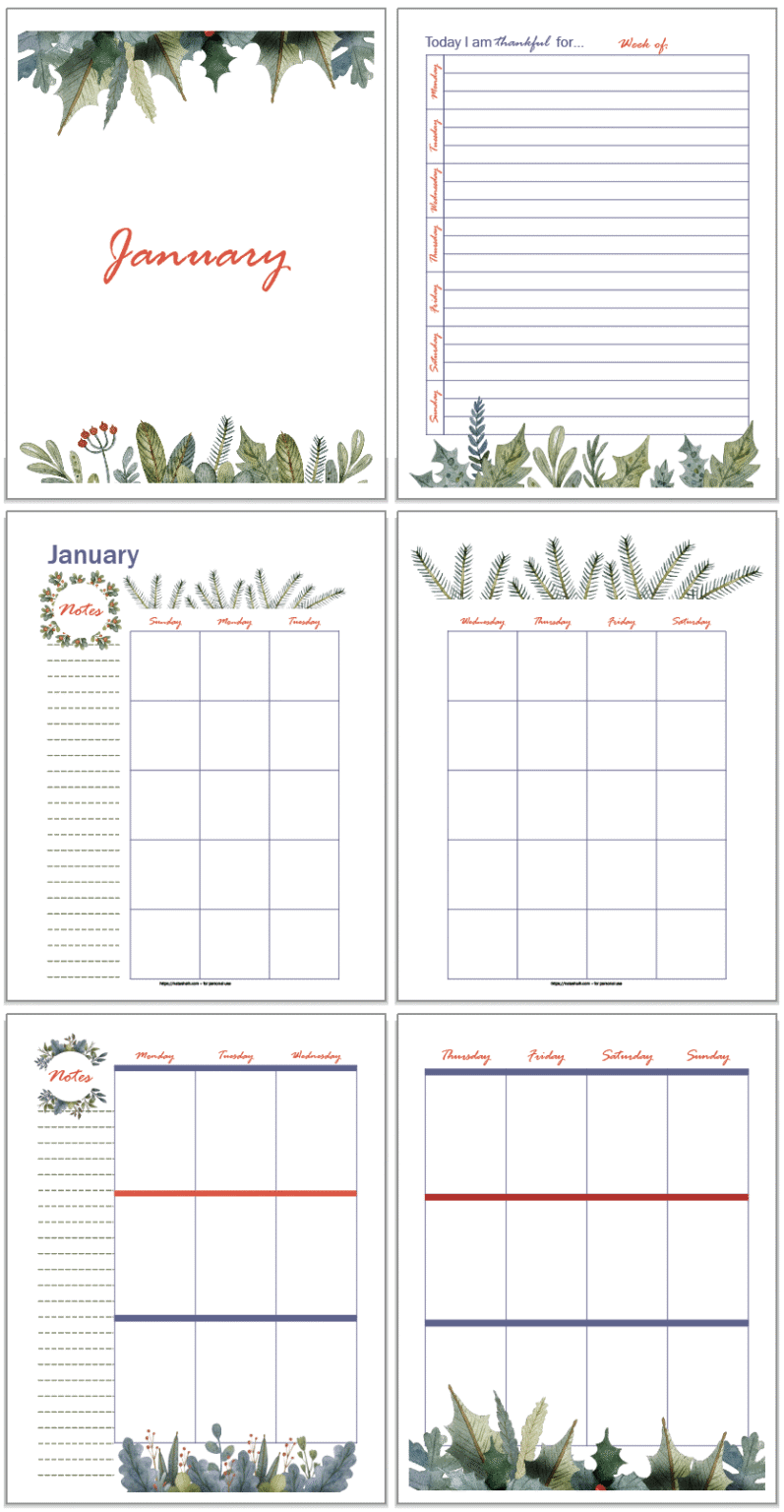 January Planner Printables - The Artisan Life