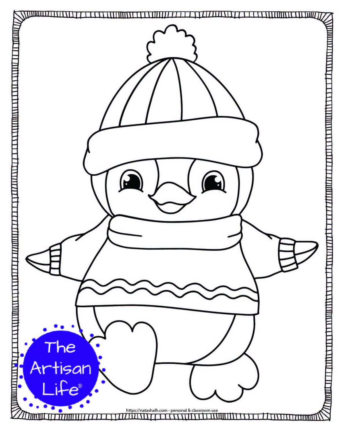 20+ Free Printable Winter Animal Coloring Pages for Kids - The Artisan Life