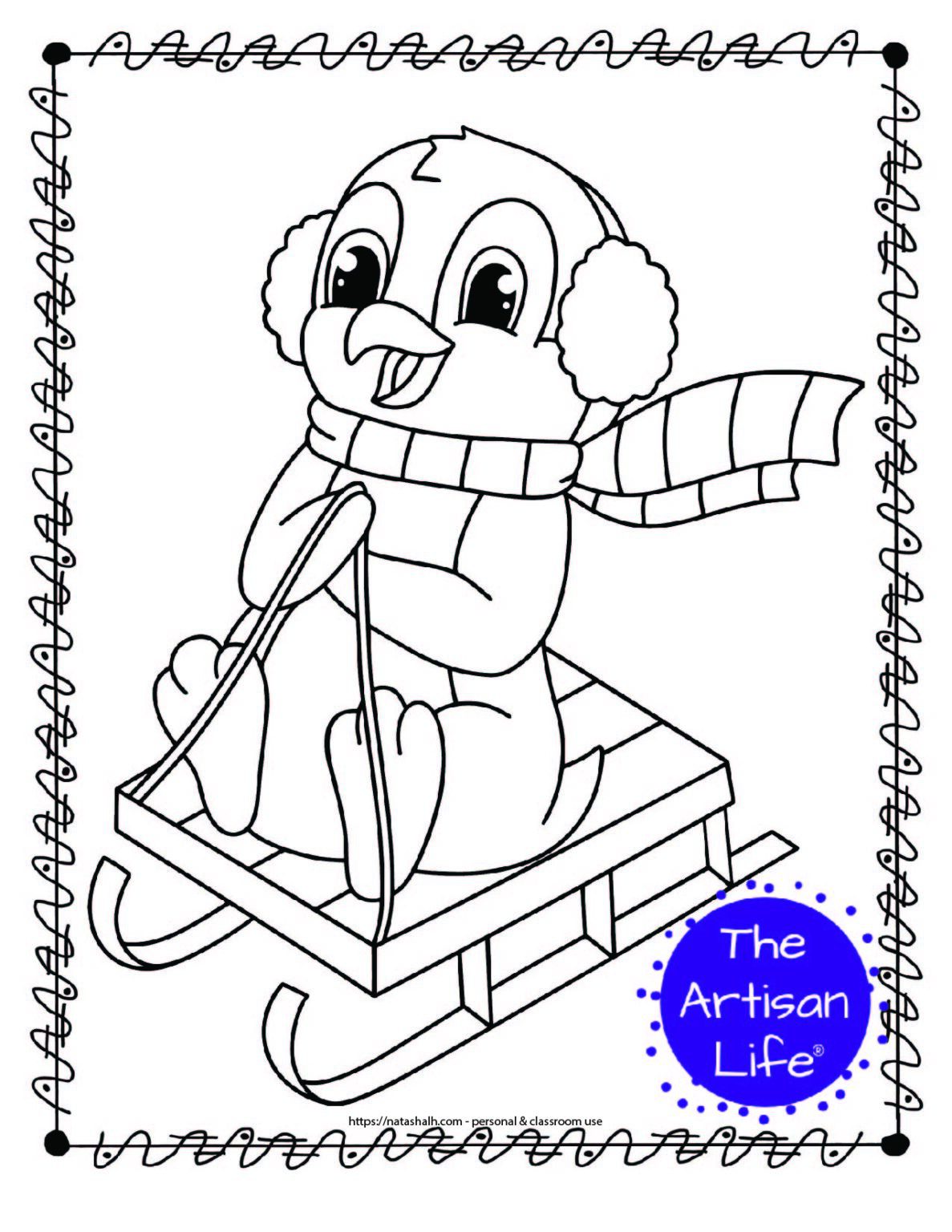 20+ Free Printable Winter Animal Coloring Pages for Kids - The Artisan Life