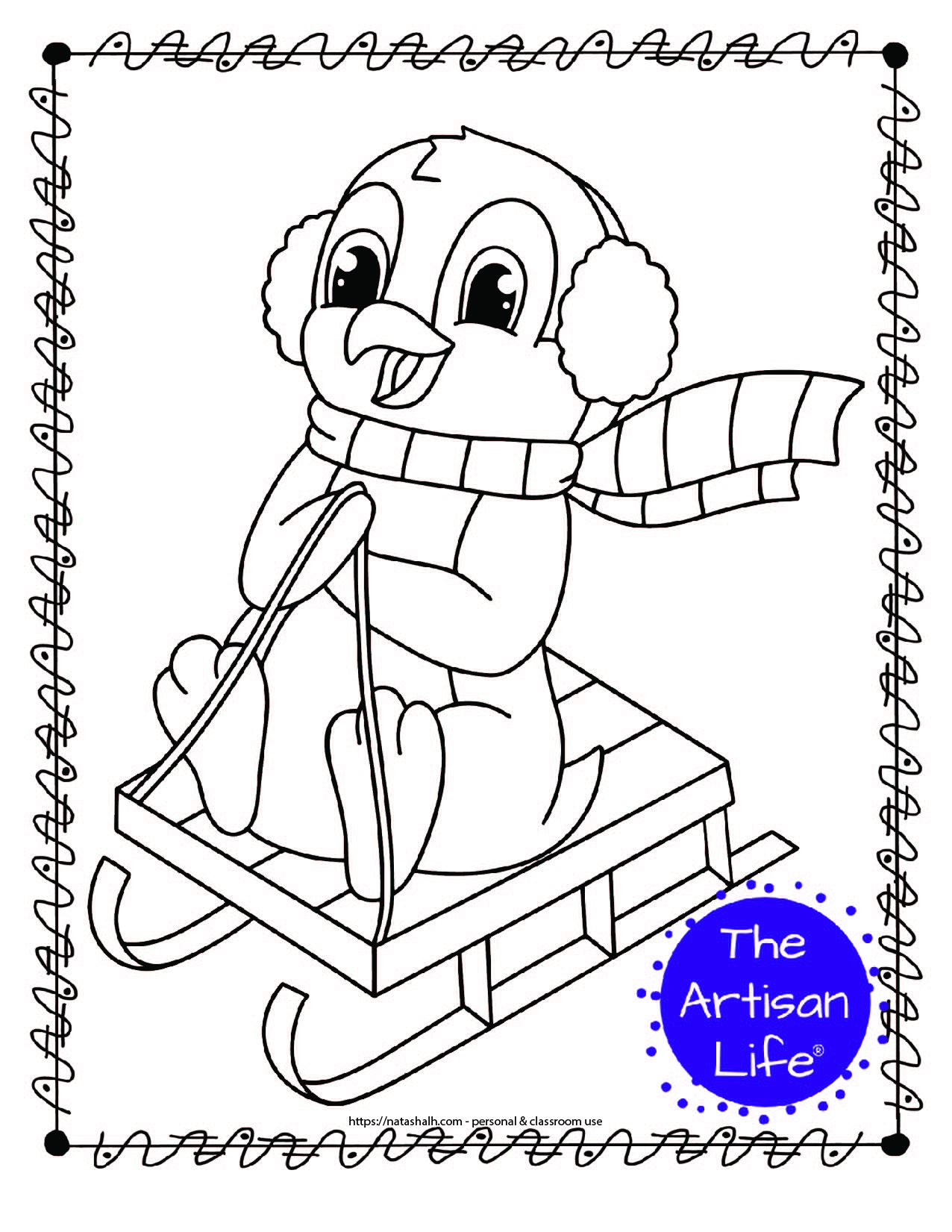 20+ Free Printable Winter Animal Coloring Pages for Kids - The Artisan Life