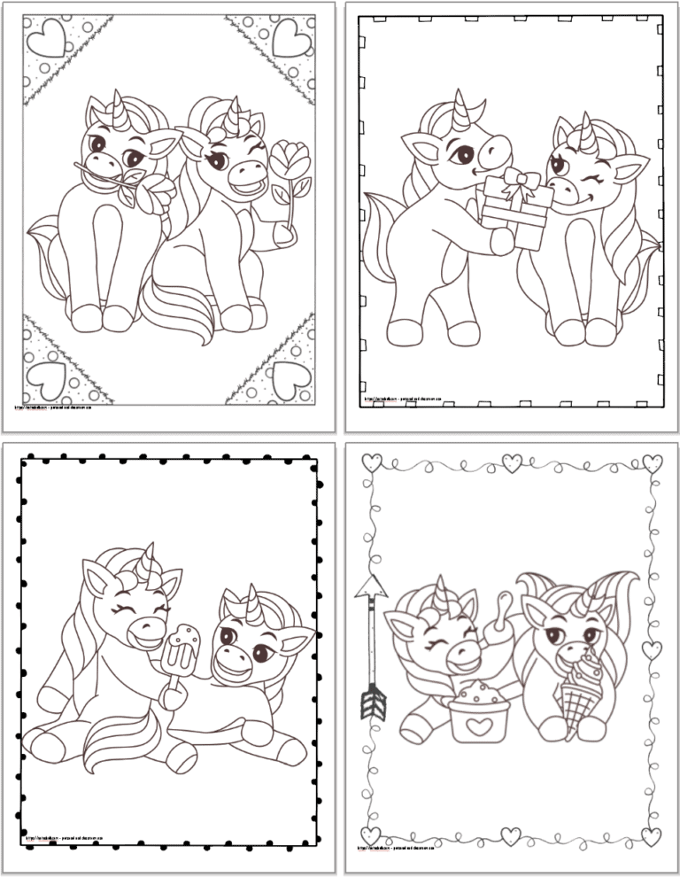 23 Super Cute Free Printable Valentine Unicorn Coloring Pages - The ...