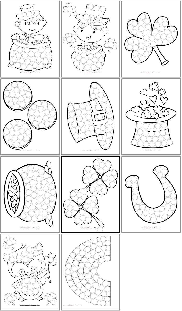 Free Printable St. Patrick's Day Do a Dot Marker Pages - The Artisan Life