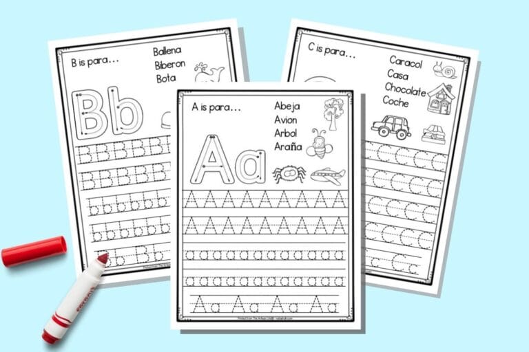 Free Printable Spanish Alphabet Tracing Worksheets - The Artisan Life