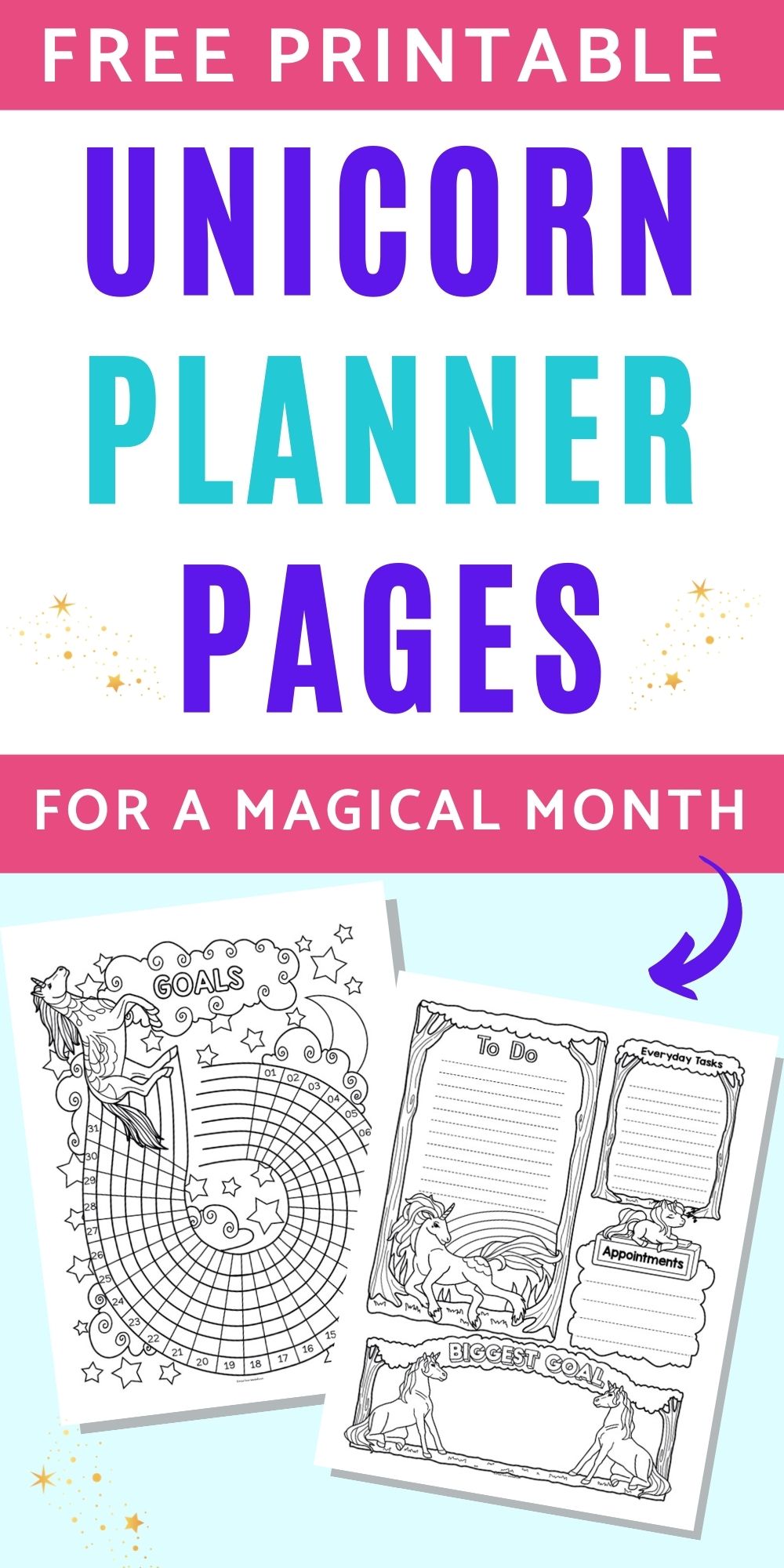 Free Printable Unicorn Planner Pages for a Magical Bujo - The Artisan Life