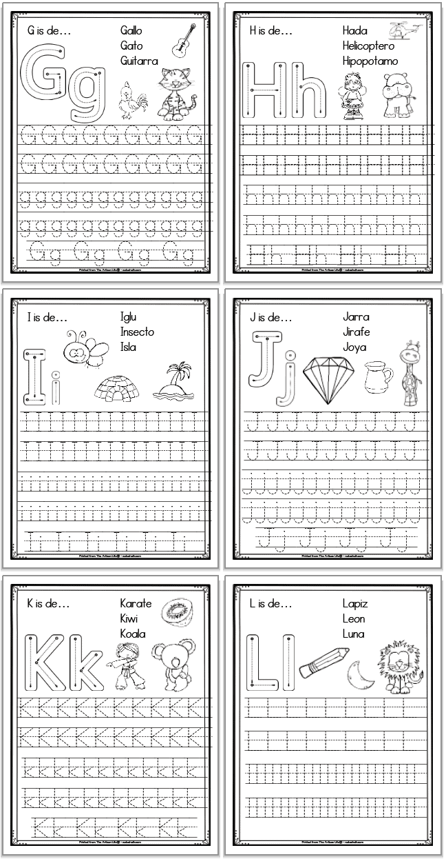 Free Printable Spanish Alphabet Tracing Worksheets - The Artisan Life