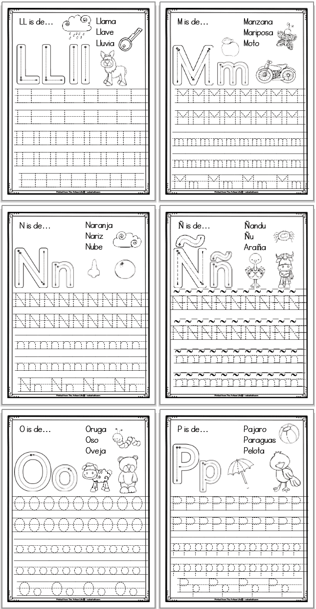 Free Printable Spanish Alphabet Tracing Worksheets - The Artisan Life