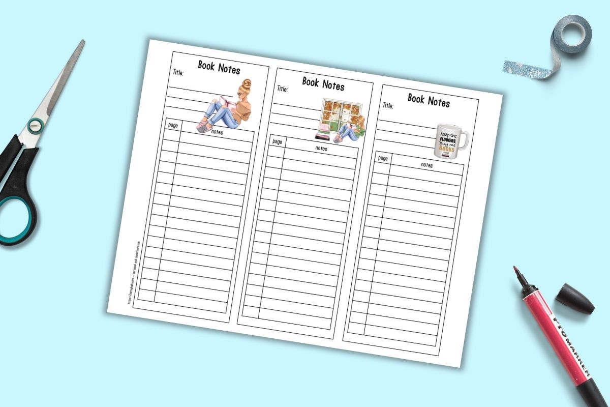 Free Printable Book Notes Bookmarks (for taking notes while reading ...