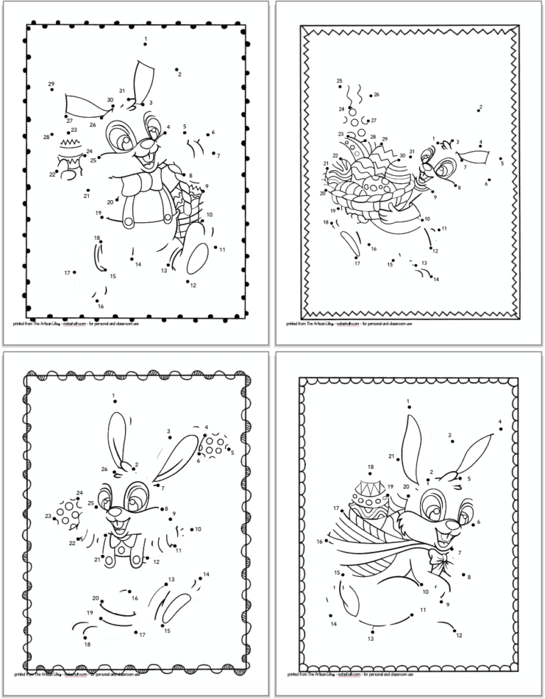 Free Easter Dot to Dot Printables for Kids (a no-prep Easter activity ...
