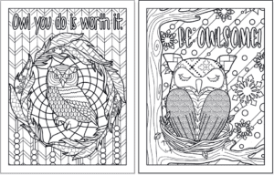 Free Printable Owl Coloring Pages for Adults - The Artisan Life
