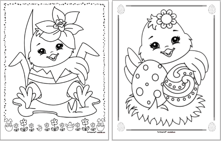 Free Printable Easter Chick Coloring Pages for Kids - The Artisan Life