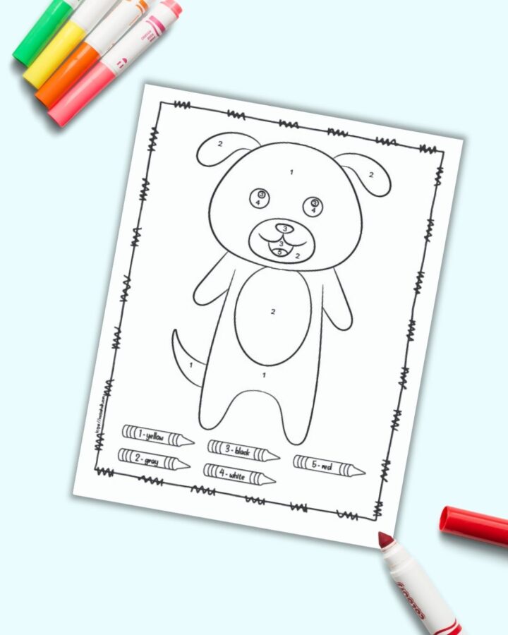 15 Free Printable Easy Animal Color by Number Pages - The Artisan Life