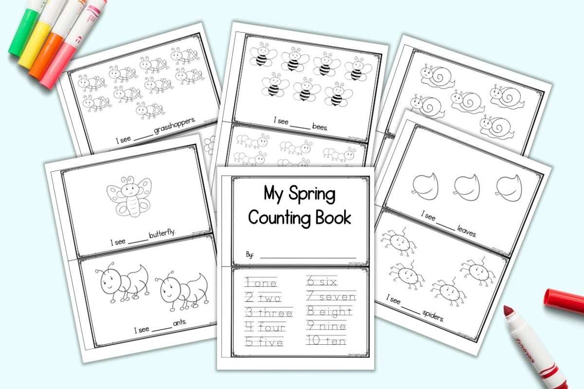 Free Printable Spring Counting Book for Preschoolers - The Artisan Life