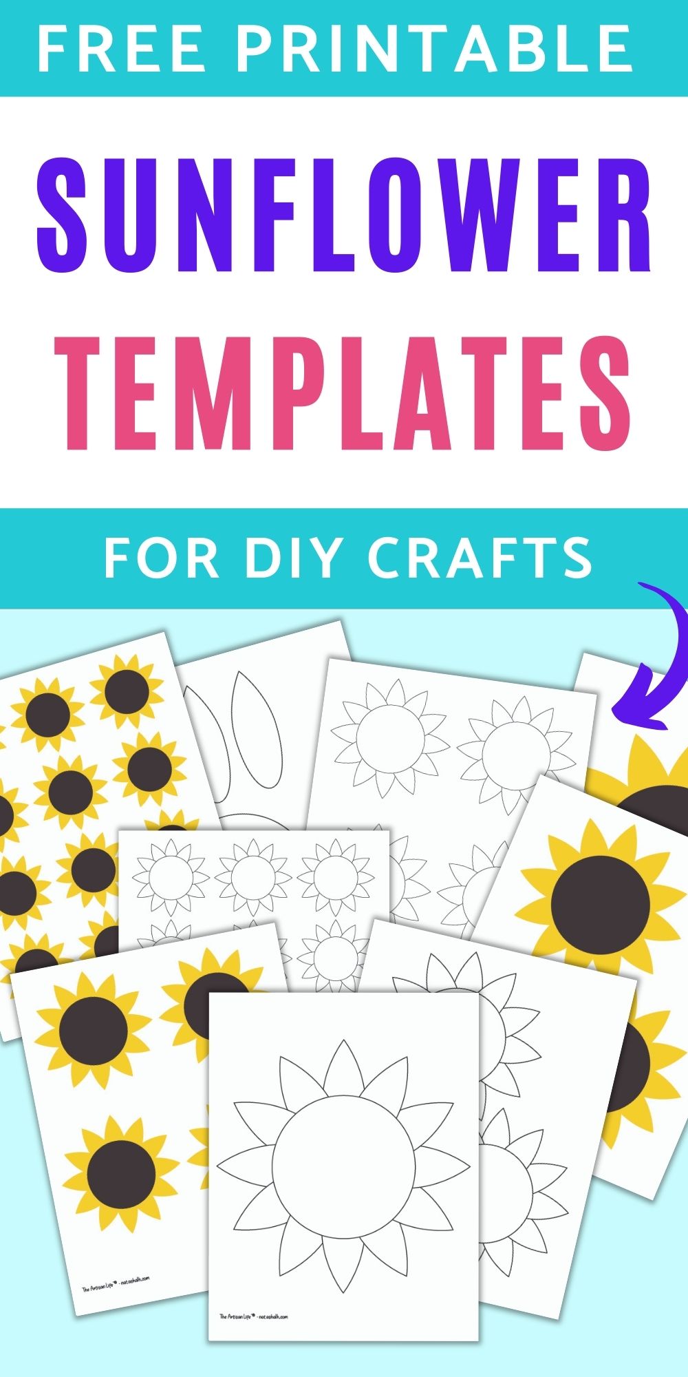 Free Printable Sunflower Templates and Sunflower Patterns - The Artisan ...