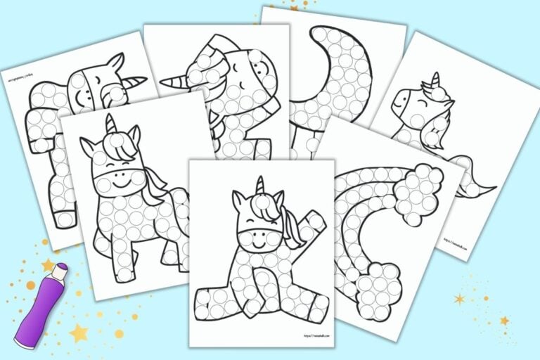 Free Printable Unicorn Do a Dot Pages (no-prep fun for toddlers ...