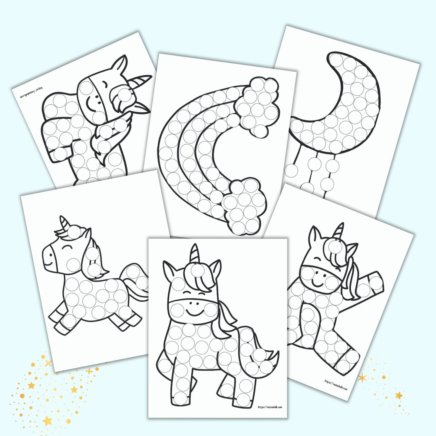 Free Printable Unicorn Do A Dot Pages no prep Fun For Toddlers 