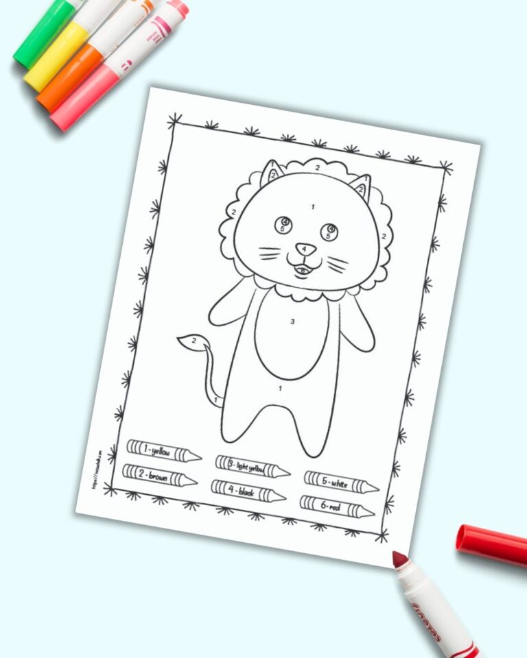 15 Free Printable Easy Animal Color by Number Pages - The Artisan Life