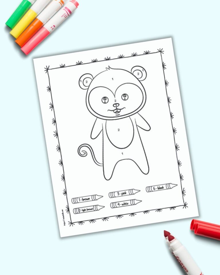 15 Free Printable Easy Animal Color by Number Pages - The Artisan Life