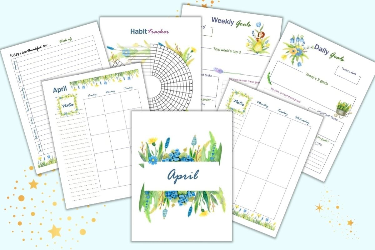 Printable April Planner Pages for US Letter and Happy Planner Classic ...