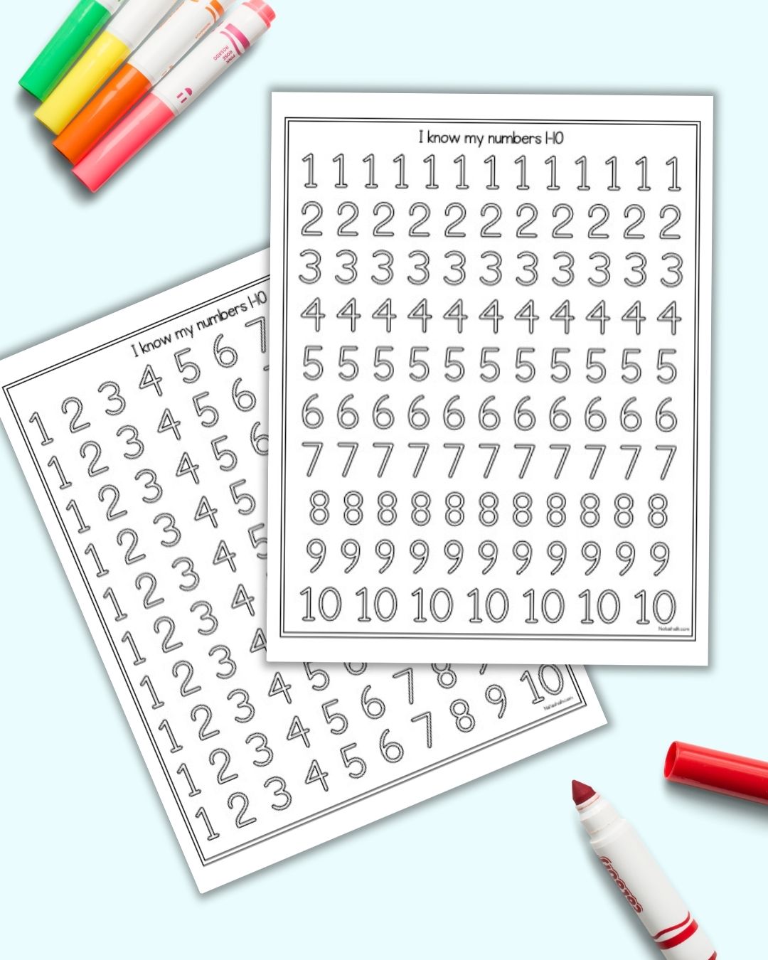 Free Printable Number Tracing 1-10 Worksheets - The Artisan Life