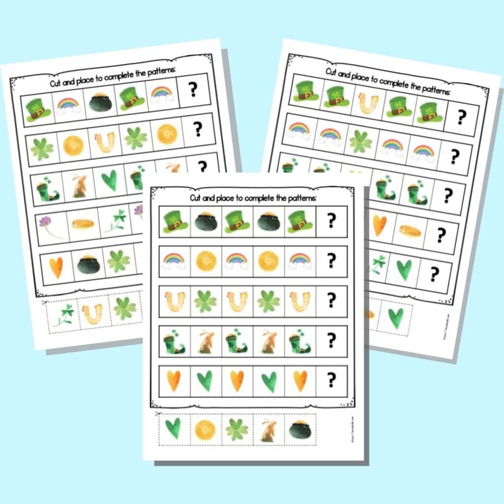 Free Printable March Cut and Paste Worksheet - The Artisan Life