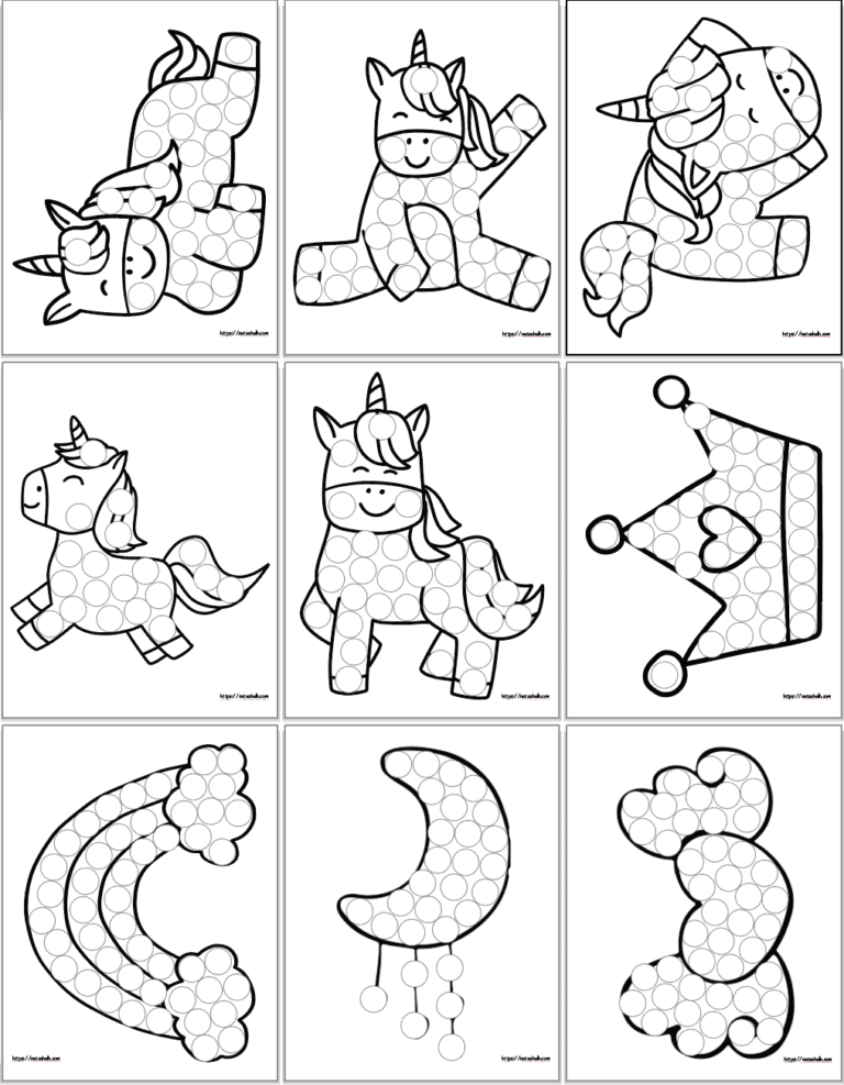 Free Printable Unicorn Do a Dot Pages (no-prep fun for toddlers ...