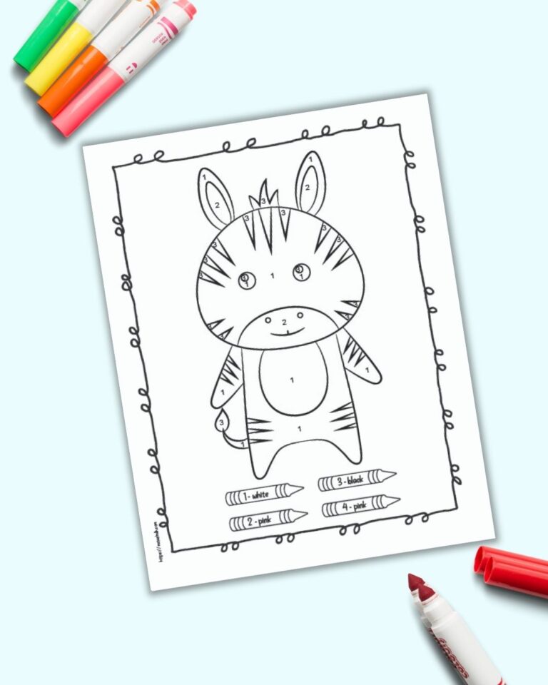 15 Free Printable Easy Animal Color by Number Pages - The Artisan Life