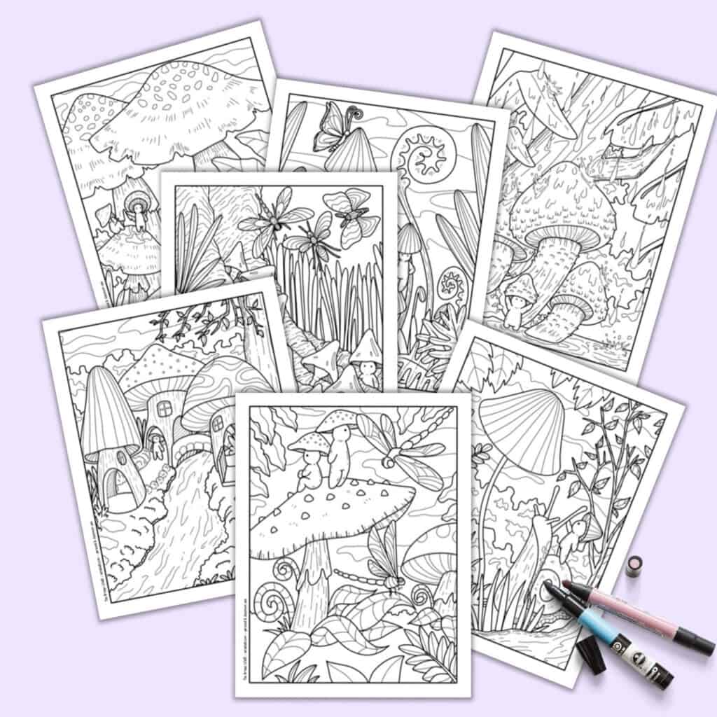 Free Printable Cute Forest Mushroom Coloring Pages - The Artisan Life