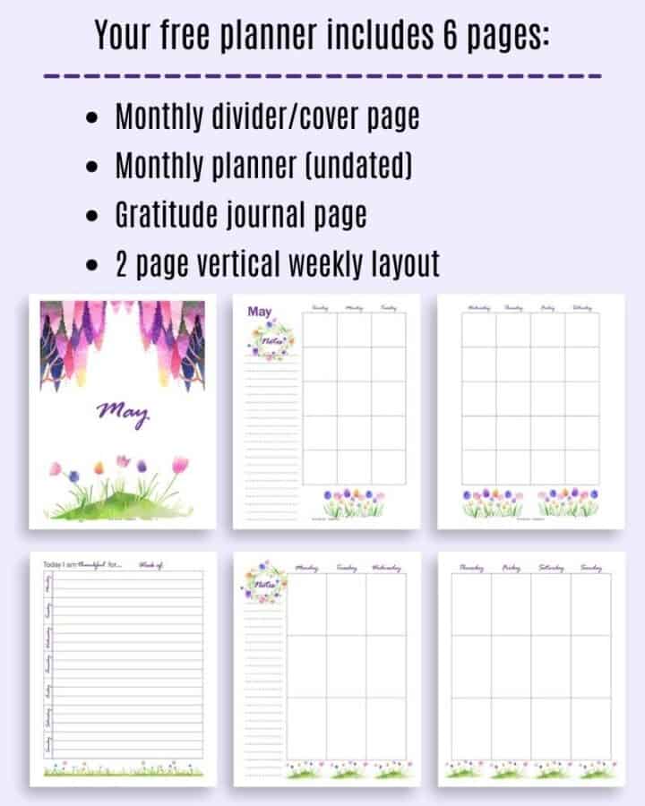 Printable May Planner Pages for Happy Planner & US Letter - The Artisan ...