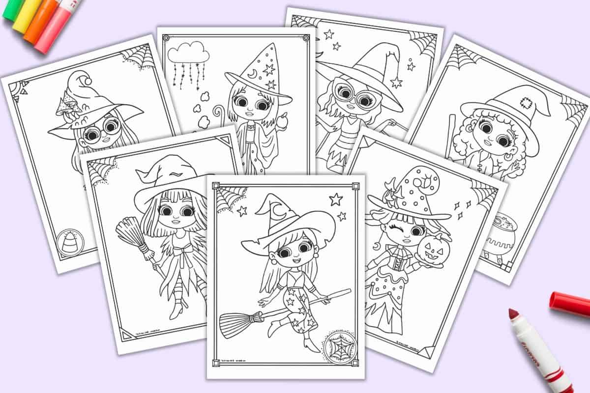 19+ Free Printable Cute Halloween Witch Coloring Pages - The Artisan Life