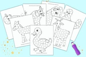 Free Printable Farm Animal Dot Marker Coloring Pages for Toddlers ...