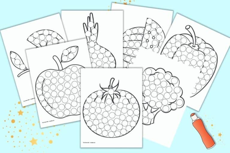 Fruit and Vegetable Dab it Dot Marker Pages - The Artisan Life