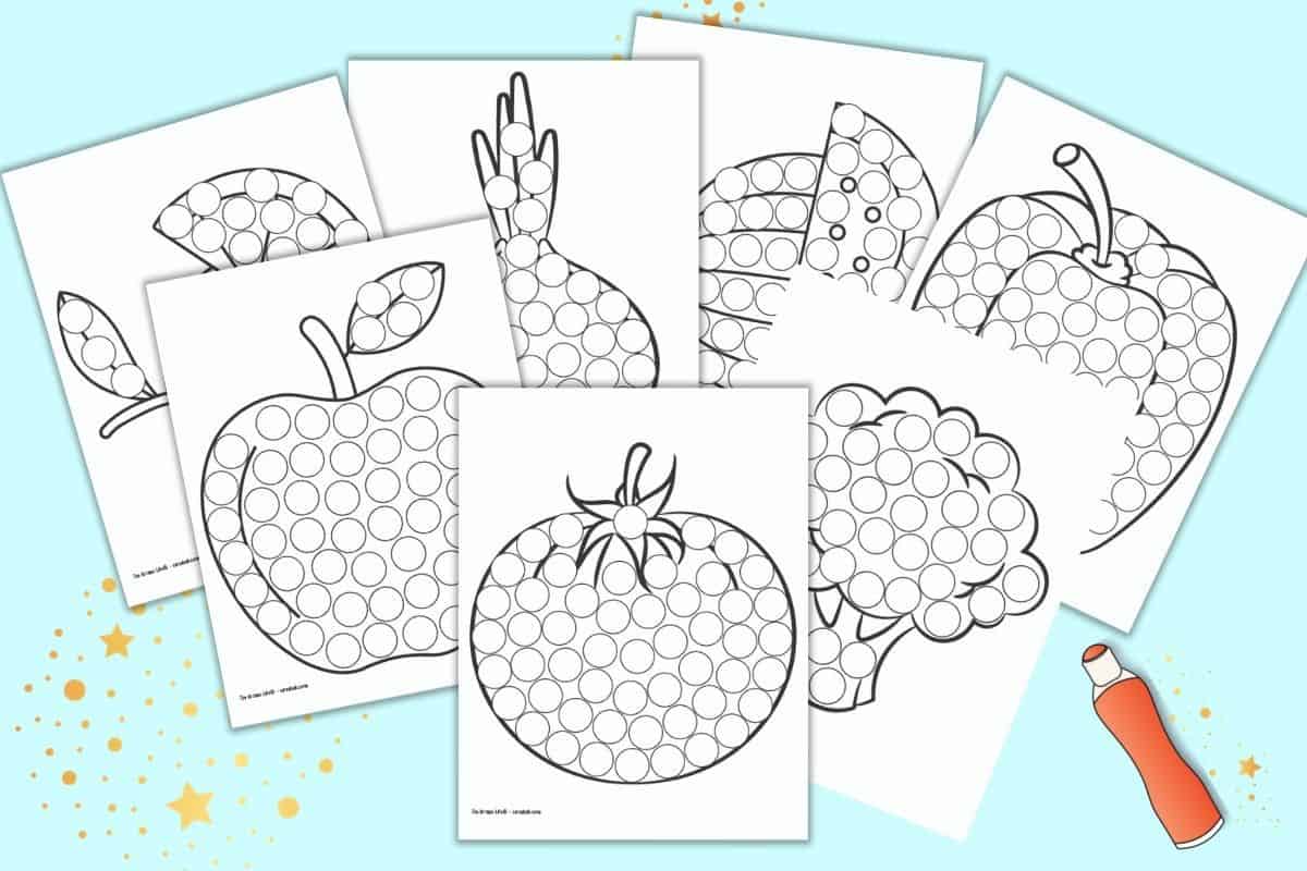 Fruit and Vegetable Dab it Dot Marker Pages - The Artisan Life