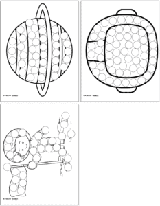 Free Printable Outer Space Dot Marker Coloring Pages - The Artisan Life