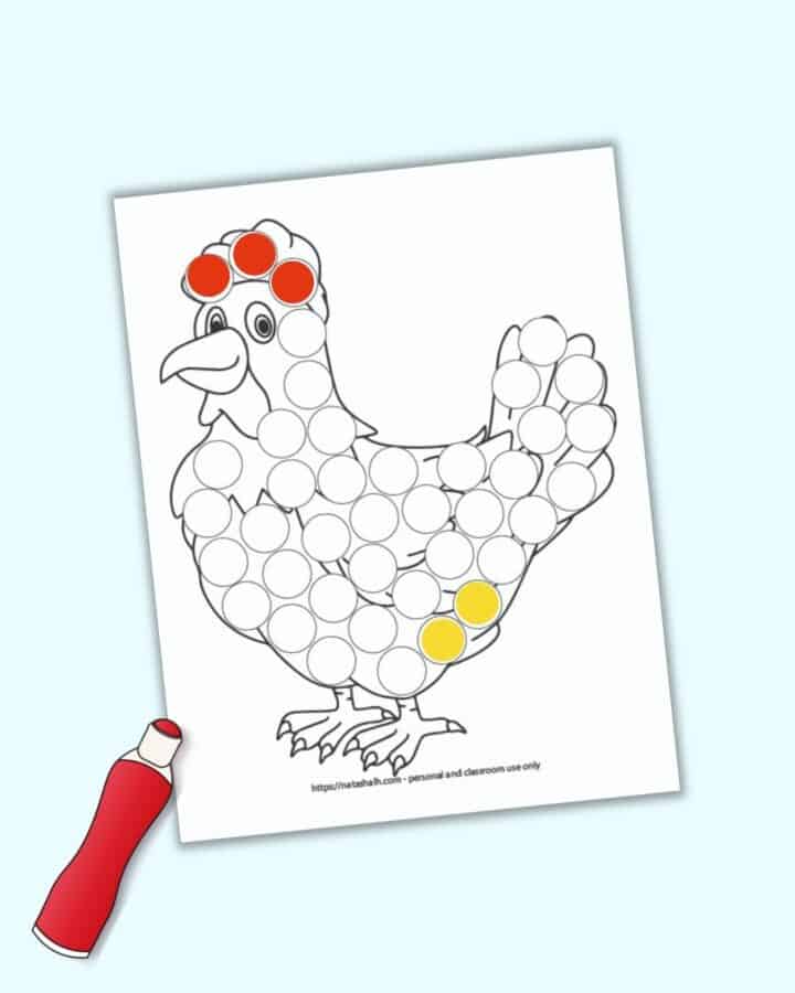 Free Printable Farm Animal Dot Marker Coloring Pages for Toddlers ...